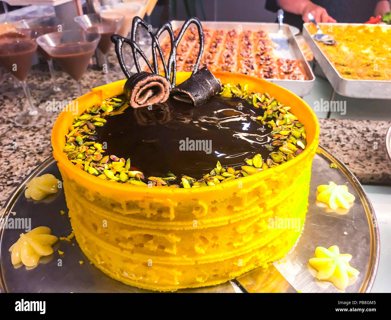 Traditional sweet dishes of Turkish cuisine. Studio Photo Stock Photo ...