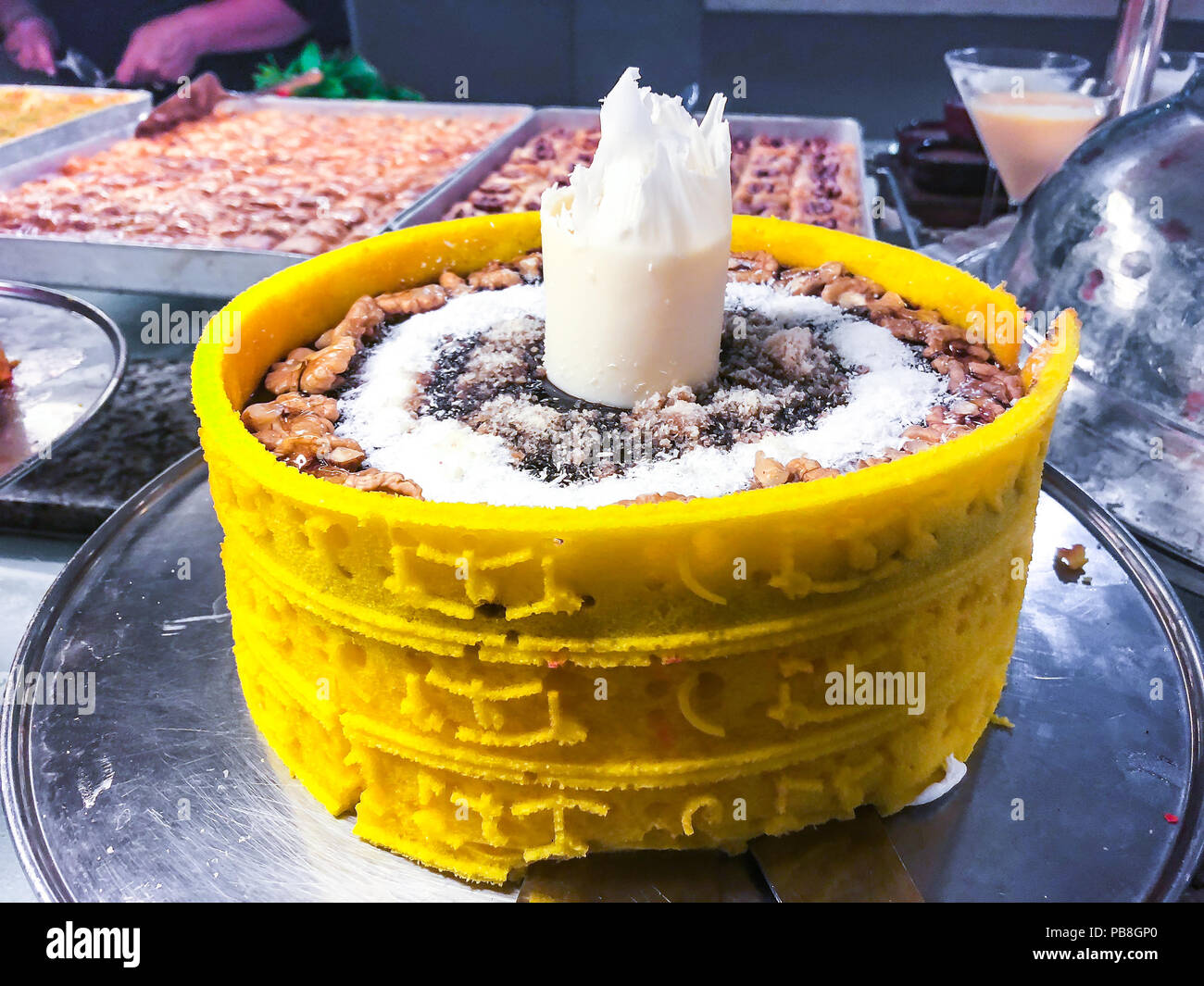 Traditional sweet dishes of Turkish cuisine. Studio Photo Stock Photo ...