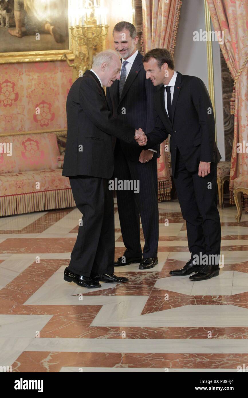 Rey Felipe cena presidente Republica Francesa Emmanuel Macron Palacio ...