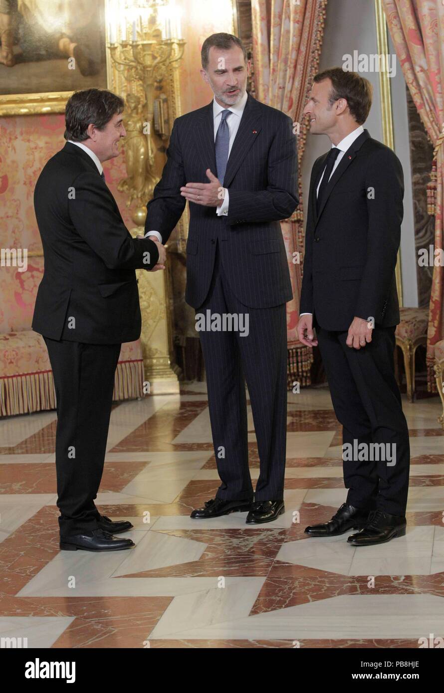 Rey Felipe cena presidente Republica Francesa Emmanuel Macron Palacio ...