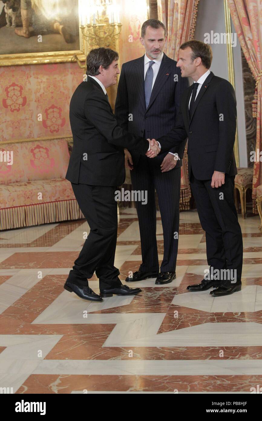 Rey Felipe cena presidente Republica Francesa Emmanuel Macron Palacio ...