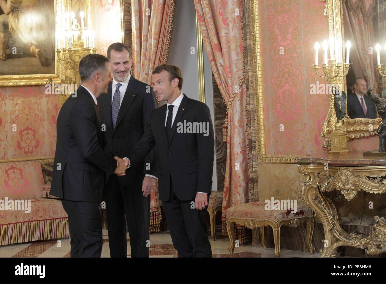 Rey Felipe cena presidente Republica Francesa Emmanuel Macron Palacio ...