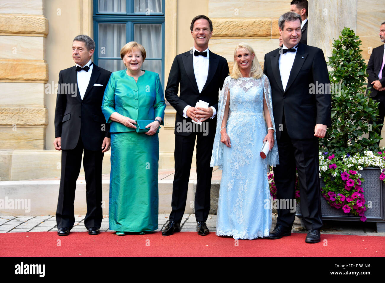 Joachim Sauer, Angela Merkel, Mark Rutte, Karin Baumuller and Markus ...