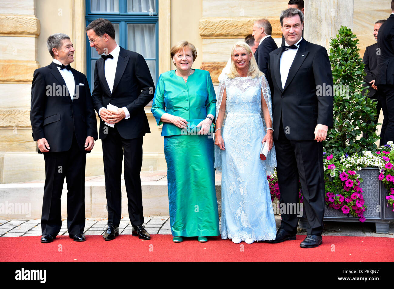 Joachim Sauer, Angela Merkel, Mark Rutte, Karin Baumuller and Markus ...