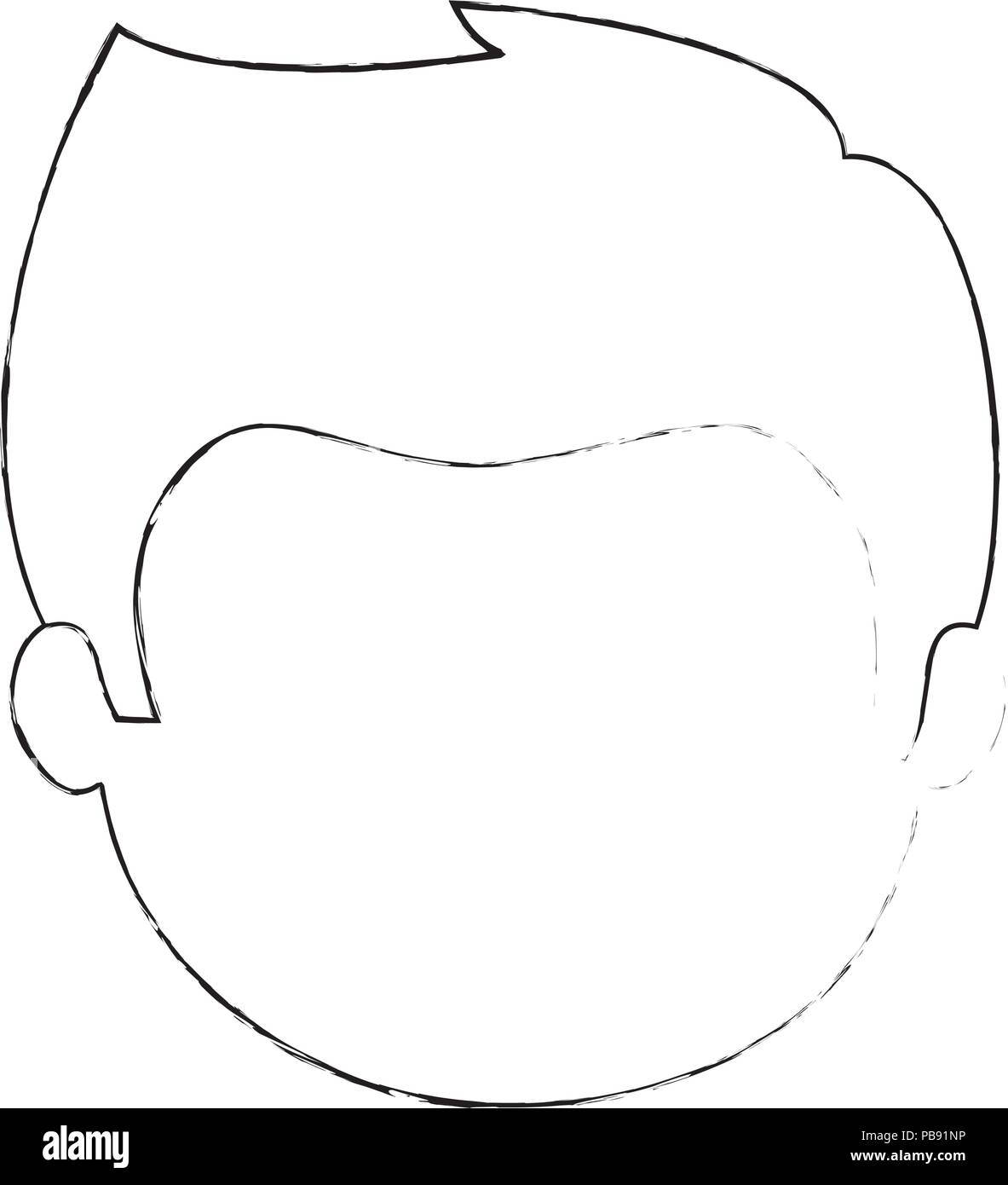 cute and little boy head character vector illustration design Stock ...