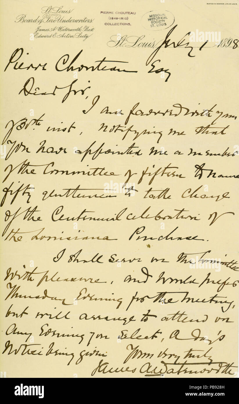 Letter to chouteau hi-res stock photography and images - Alamy