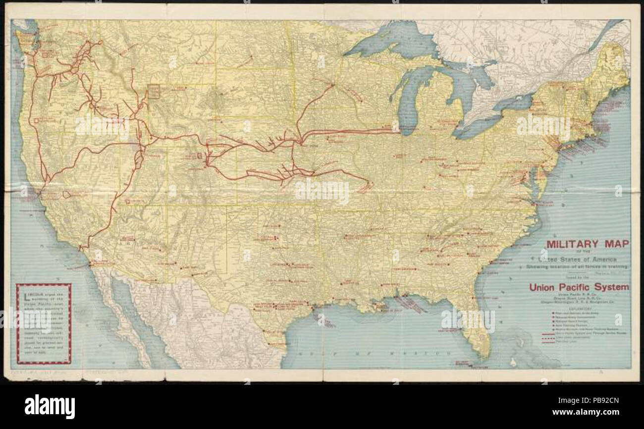 1044 Military map of the United States of America showing location of ...