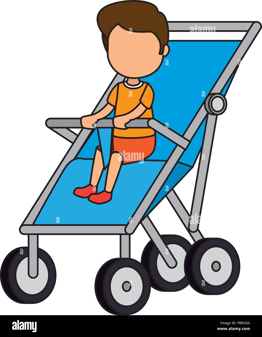 baby boy in cart vector illustration design Stock Vector Image & Art ...