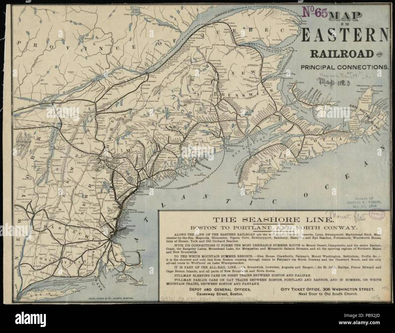 994 Map of the Eastern Railroad and principal connections (10174867445 ...