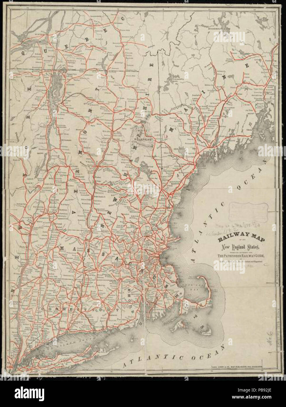 1243 Railway map of the New England states, engraved expressly for the ...