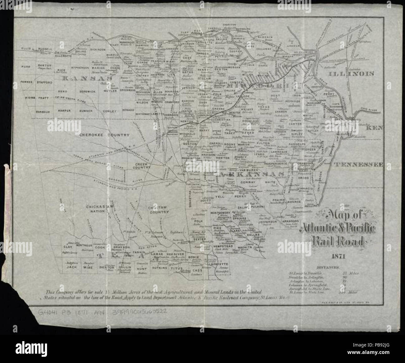 993 Map of Atlantic and Pacific Rail Road (10174995993 Stock Photo - Alamy