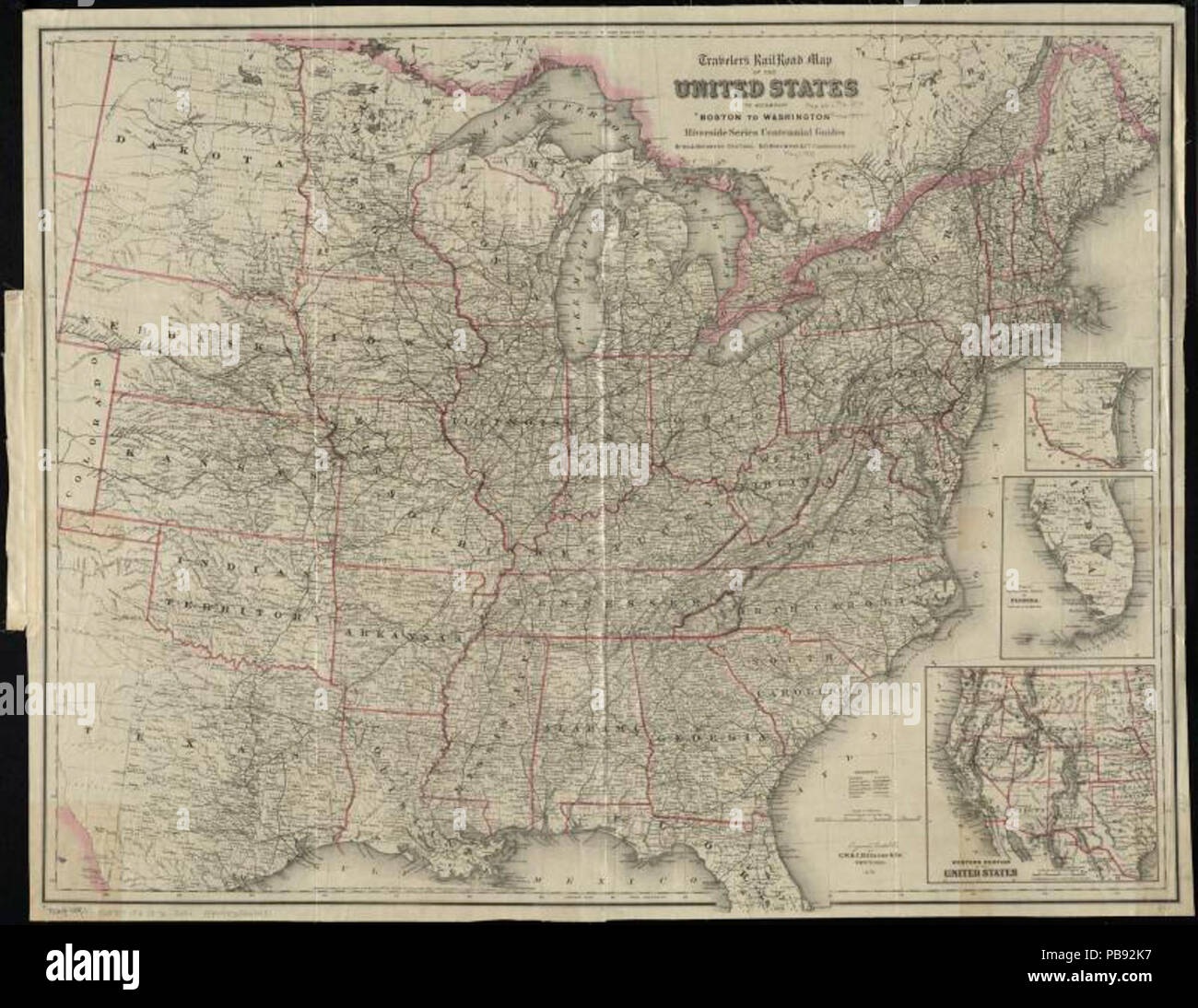 Map of riverside hi-res stock photography and images - Alamy