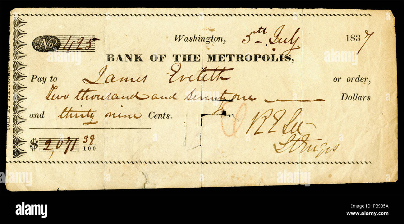 894 LEE, Robert E (signed check Stock Photo - Alamy