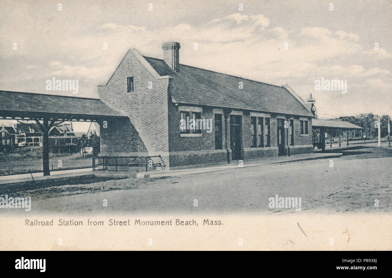 . English: An early postcard with an image of the 3rd Monument Beach ...