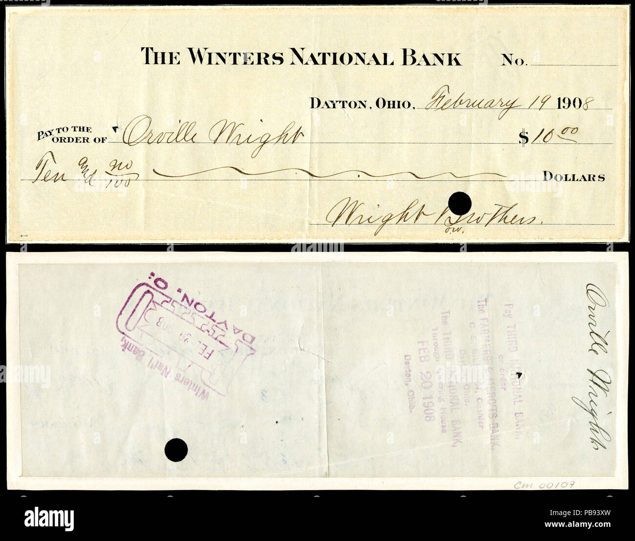 1872 WRIGHT, Orville (signed check Stock Photo - Alamy