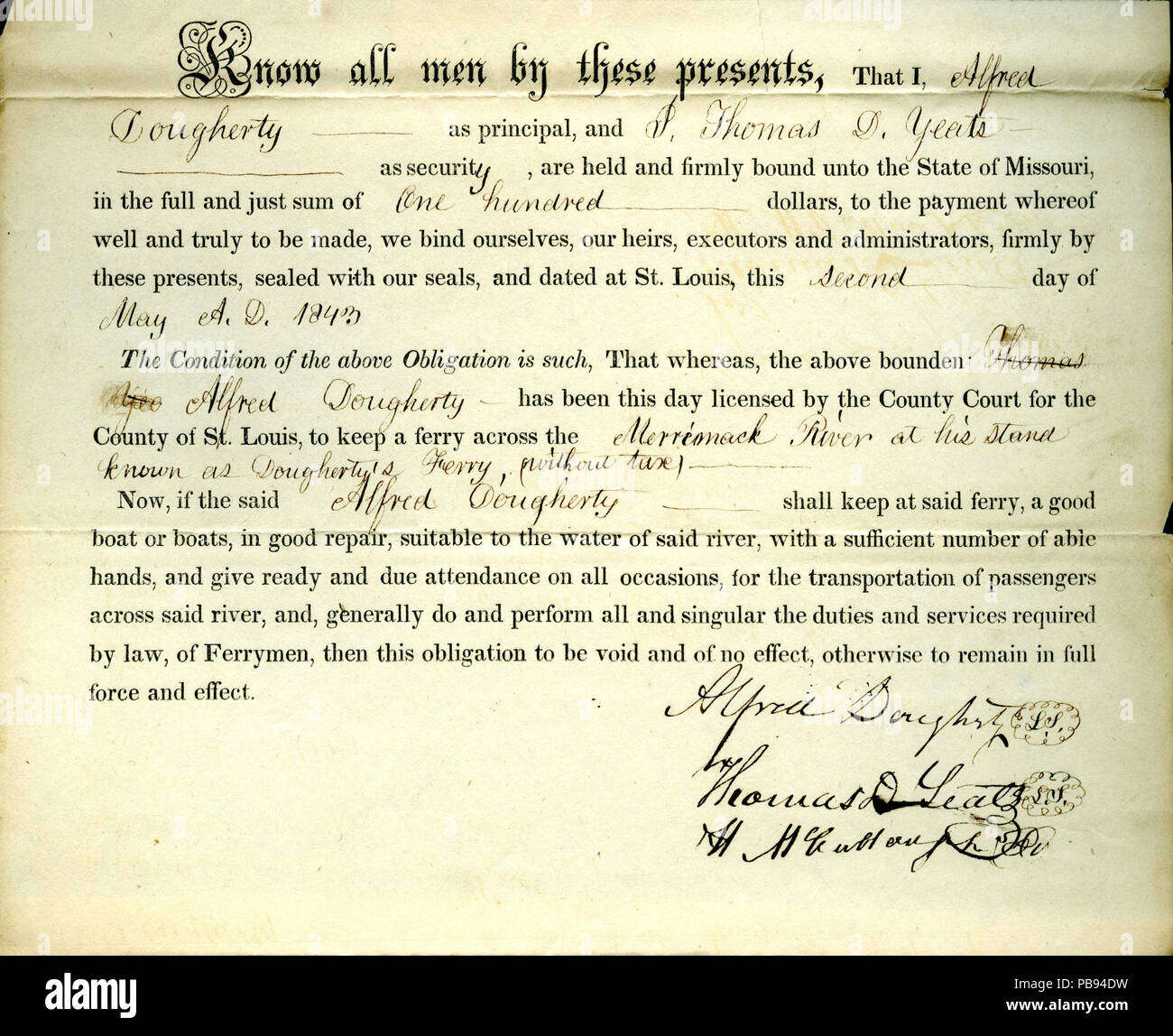 919 License for Alfred Dougherty to operate a ferry across the ...