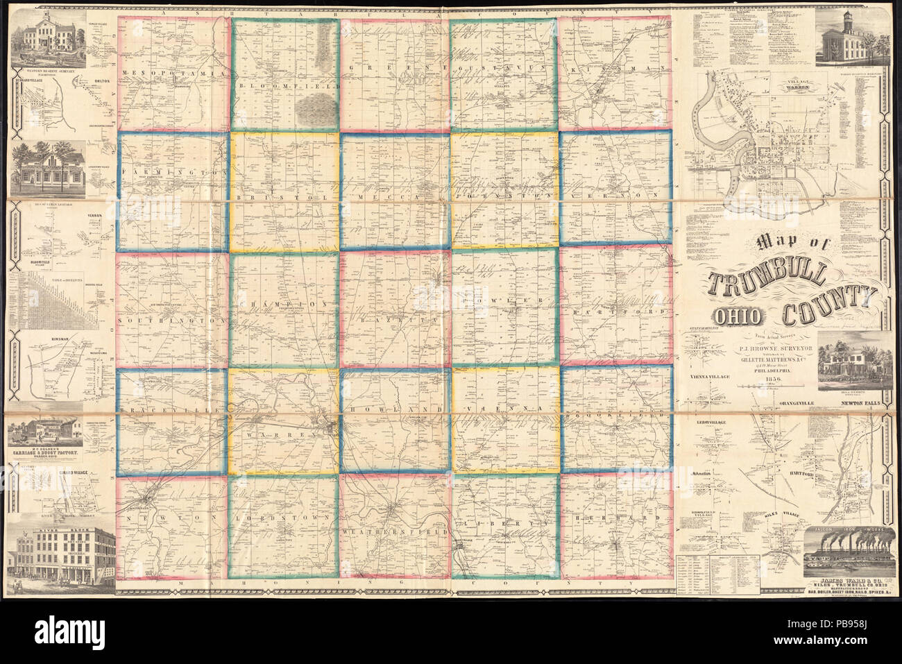 Ohio county map hi-res stock photography and images - Alamy