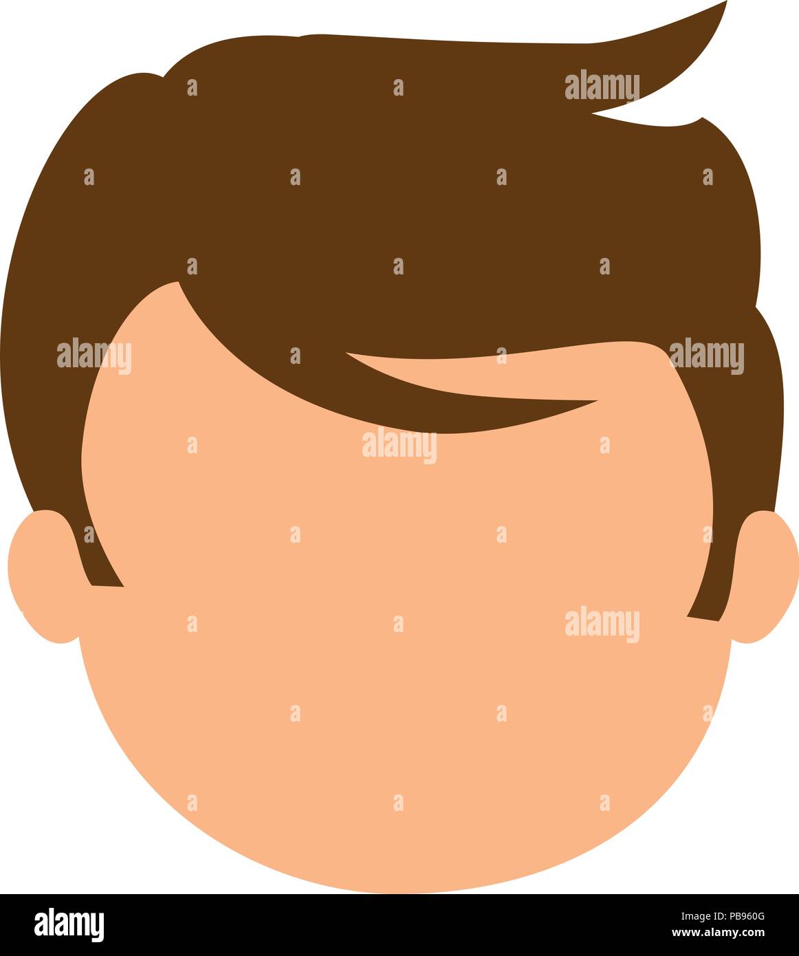 cute and little boy head character vector illustration design Stock ...