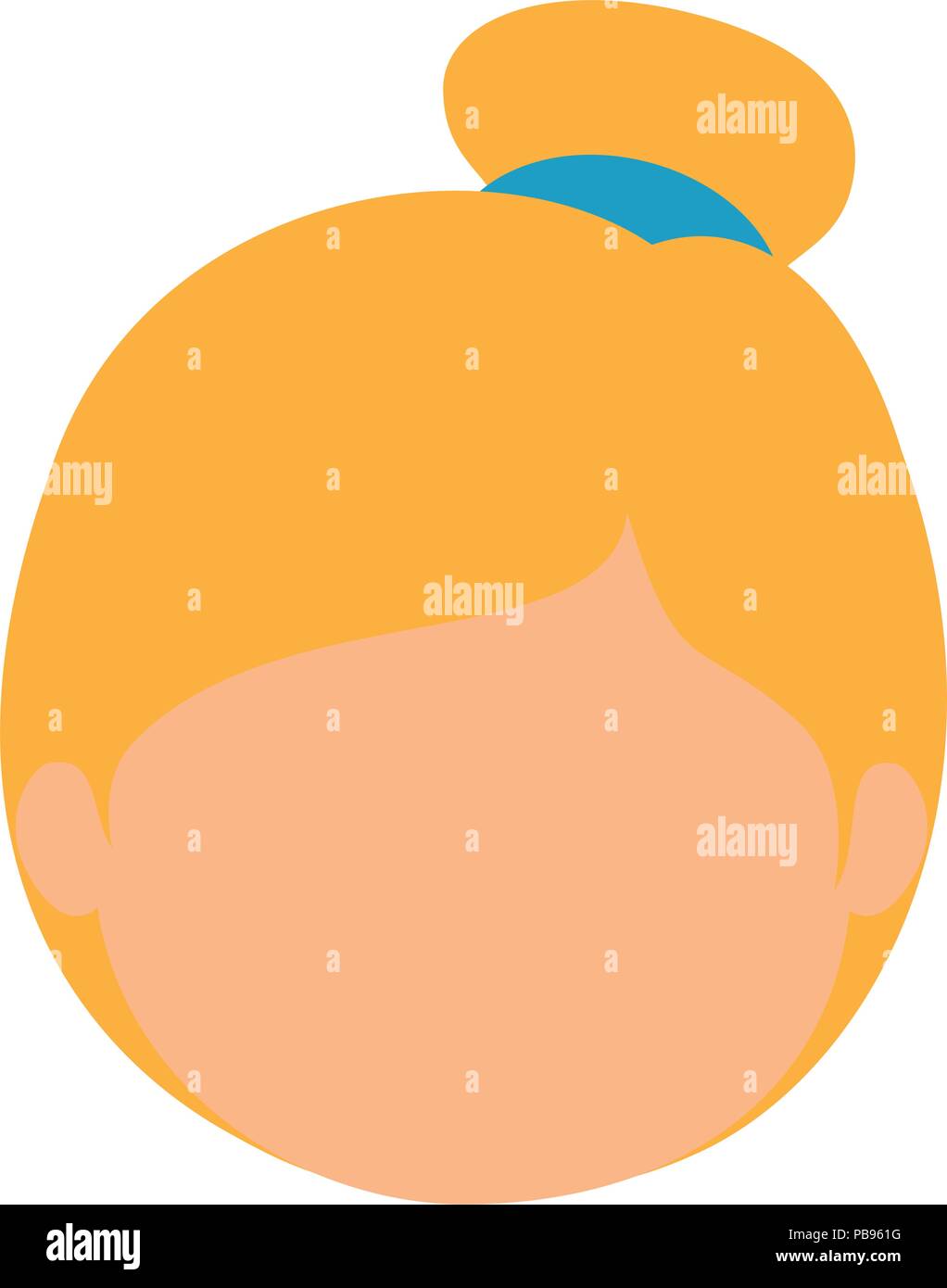 cute and little girl head character vector illustration design Stock ...