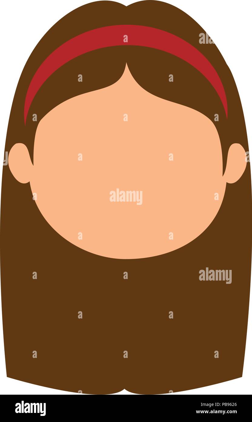 cute and little girl head character vector illustration design Stock ...