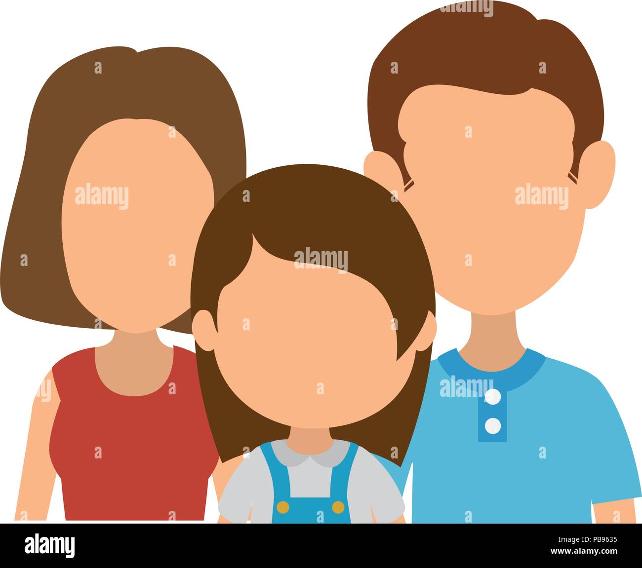 parents couple with daughter characters vector illustration design ...