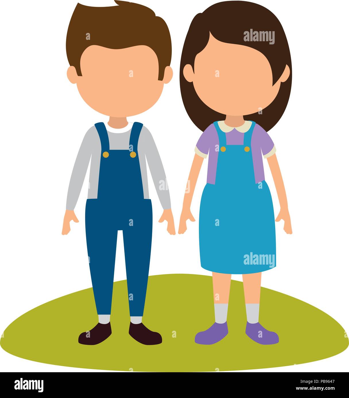 cute and little kids characters vector illustration design Stock Vector ...
