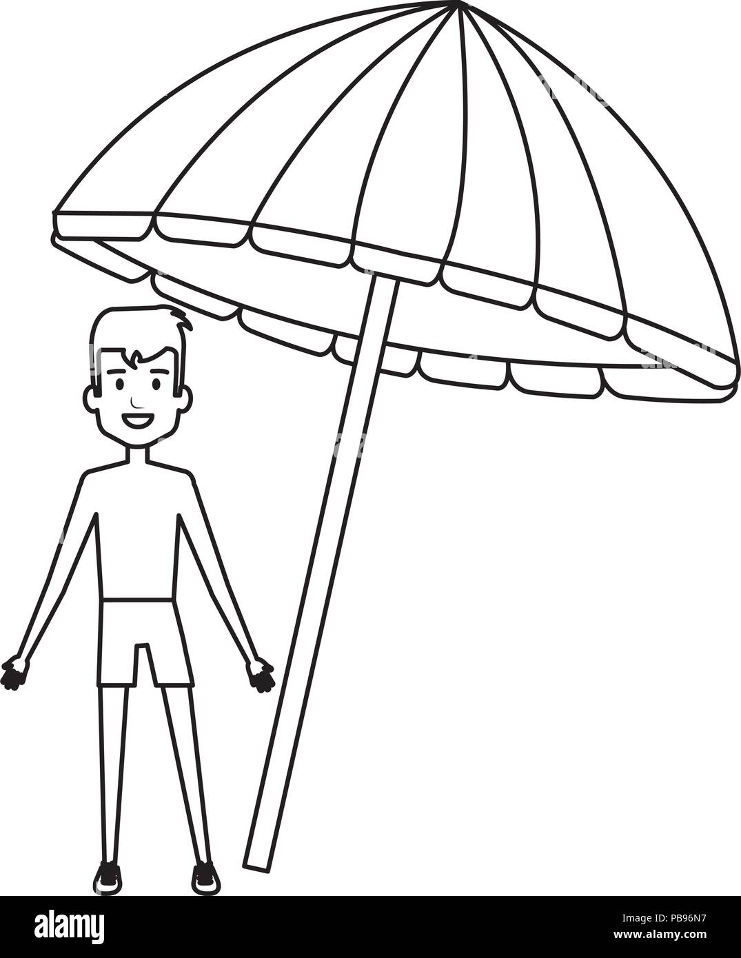 Boy sun protection beach Stock Vector Images - Alamy