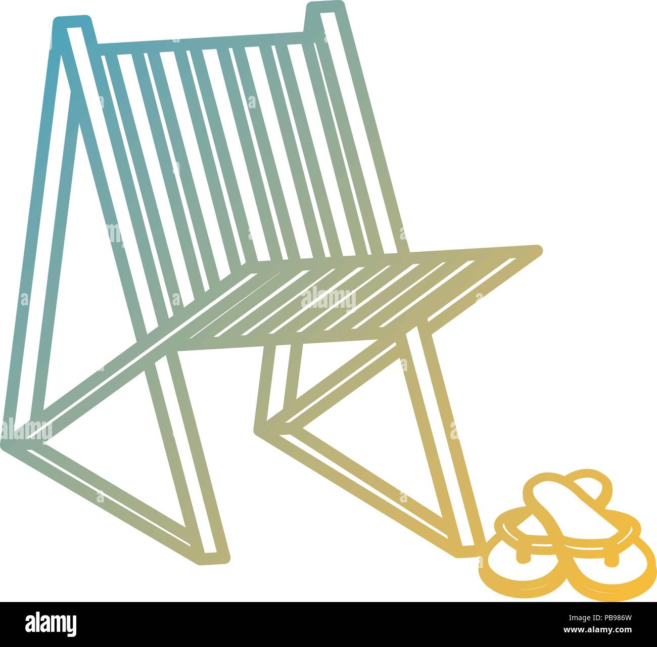 beach chair with flip flops vector illustration design Stock Vector ...