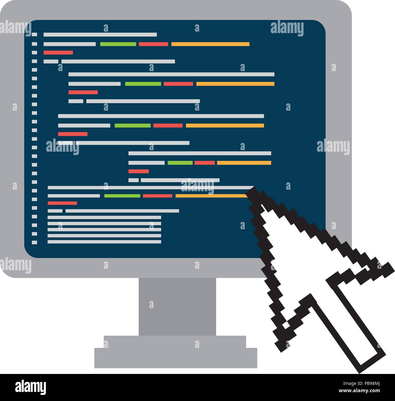 computer display with arrow cursor vector illustration design Stock ...