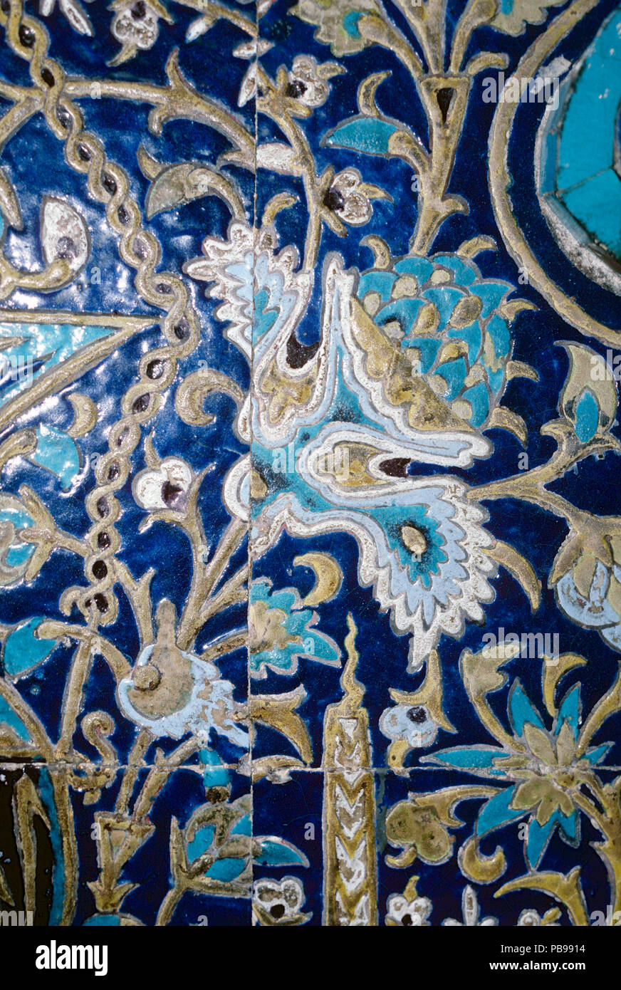 detail of tiled mihrab, Green Tomb, Bursa, Turkey Stock Photo - Alamy