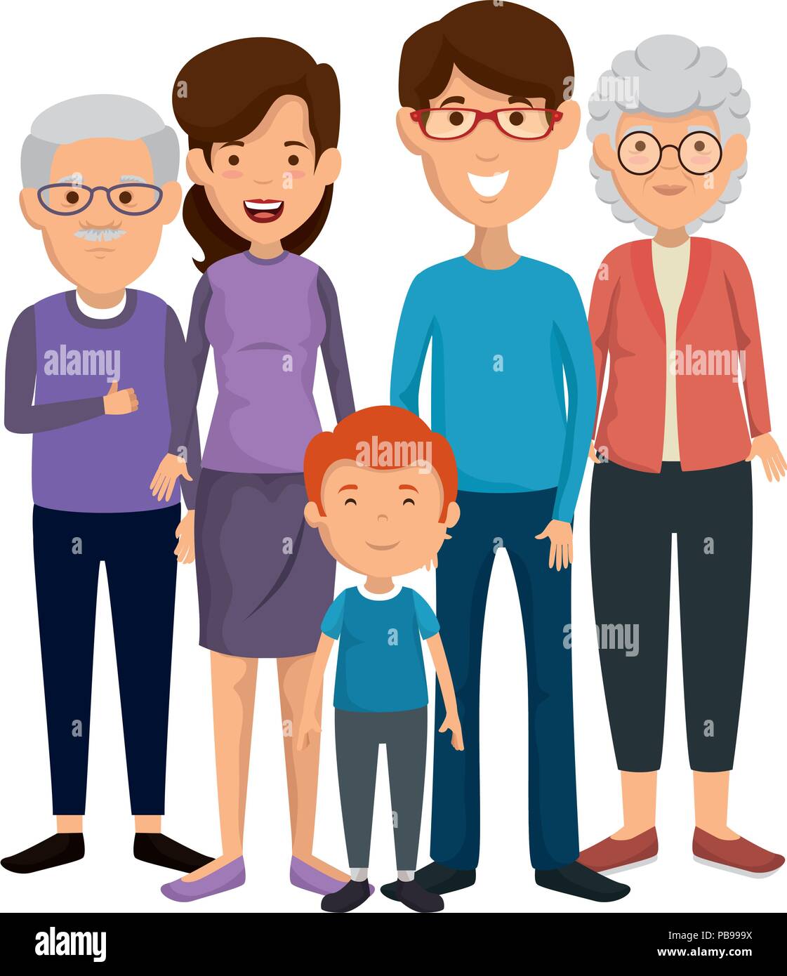 group of cute family members characters vector illustration design ...
