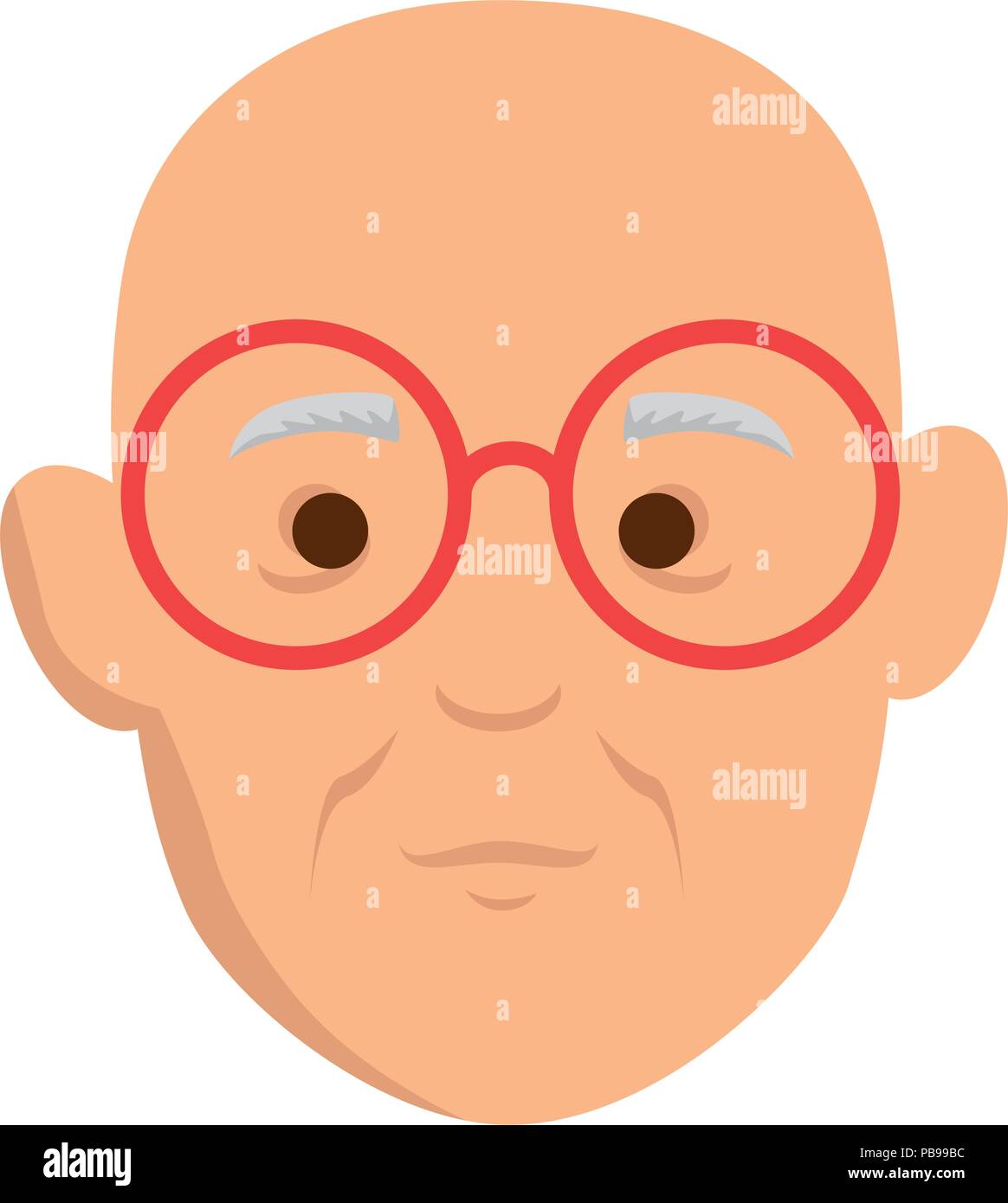 cute grandfather head avatar character vector illustration design Stock ...
