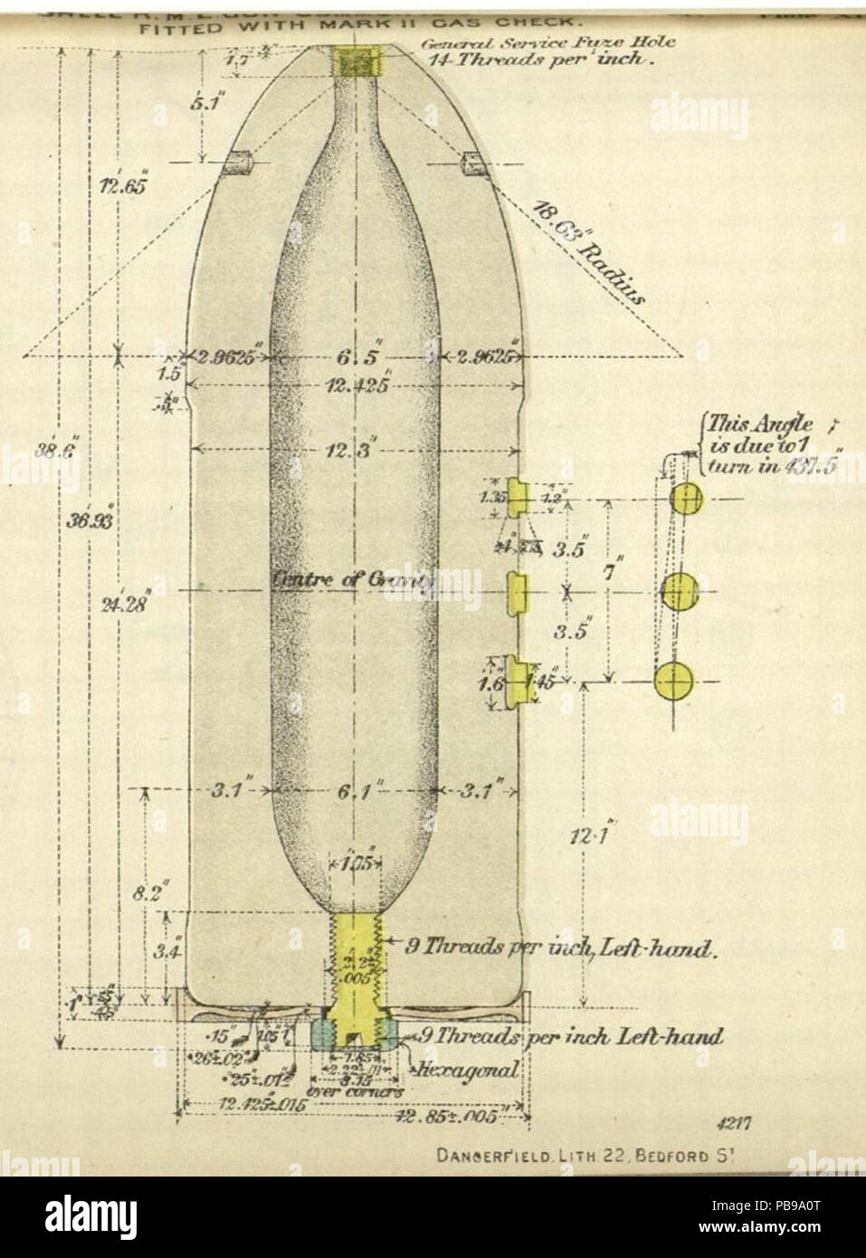 1263 RML 12.5in Studded Common Shell with Attached Gas-Check Mk II ...