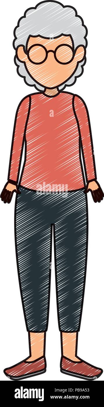 cute grandmother avatar character vector illustration design Stock ...