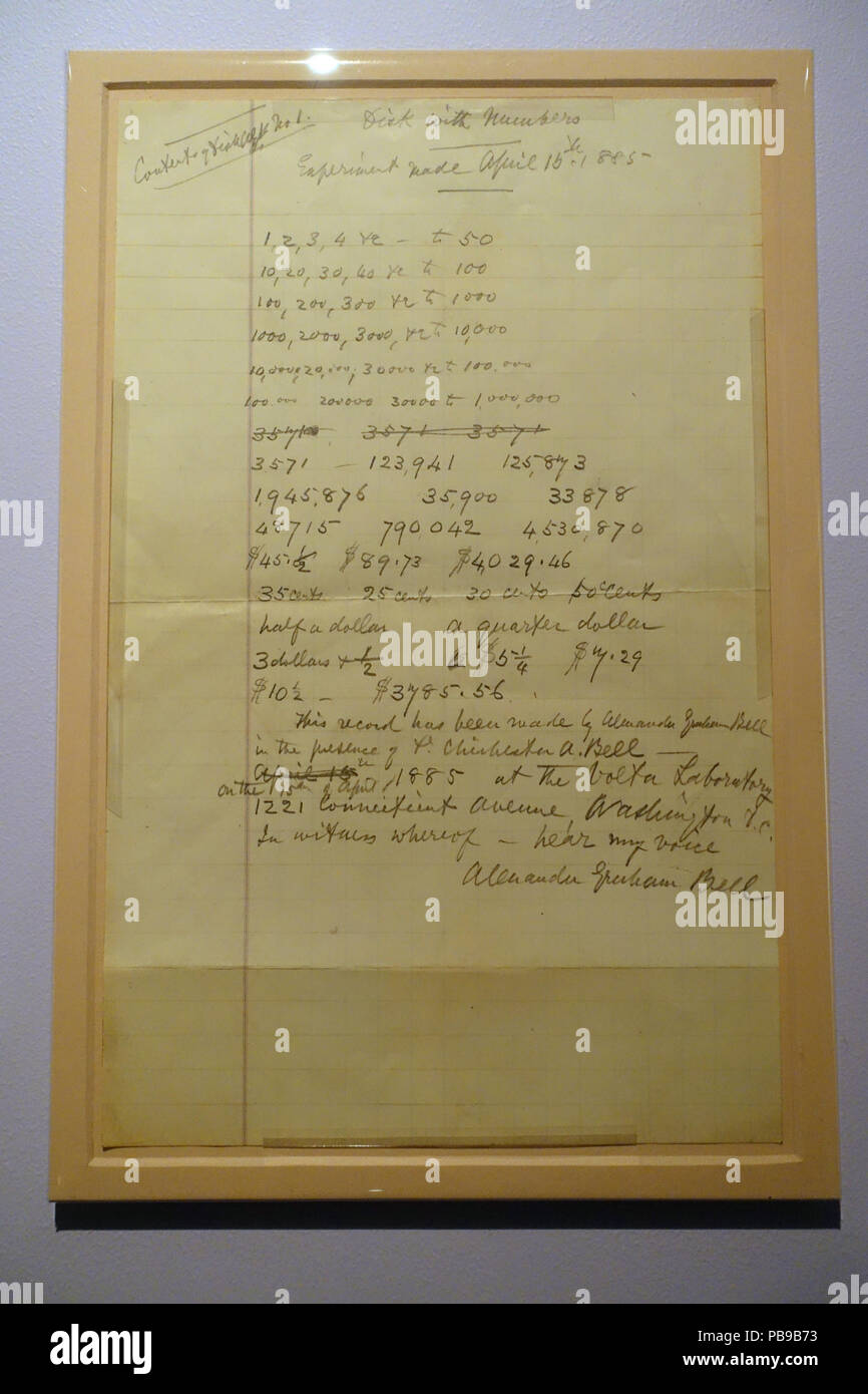 1771 Transcription of sound recording in Alexander Graham Bell's ...