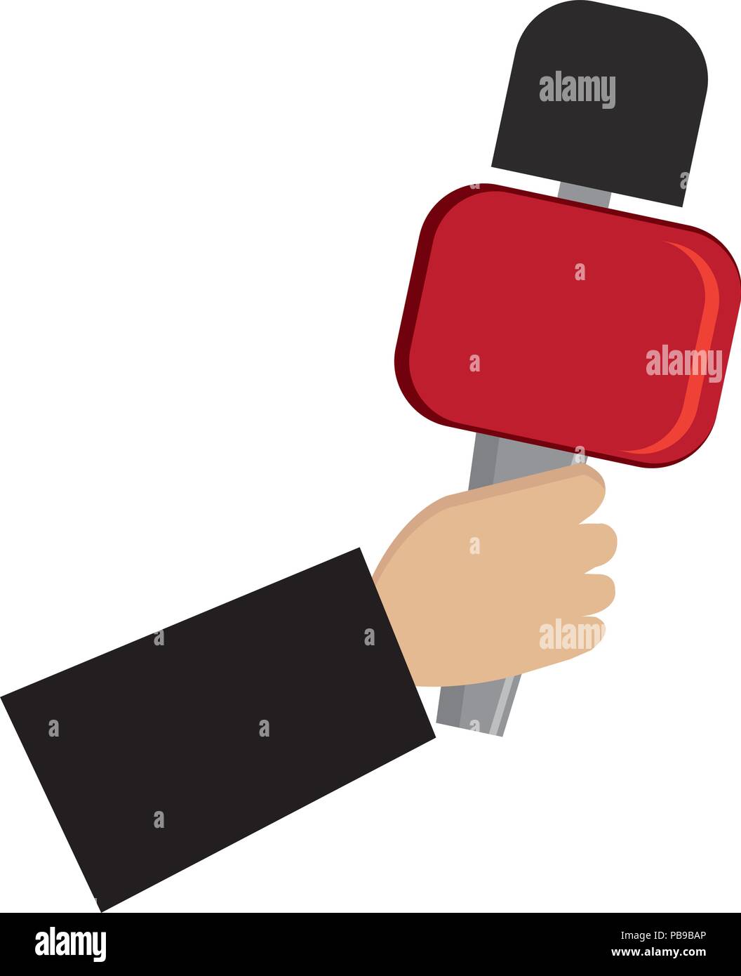 hand reporter with microphone vector illustration design Stock Vector ...