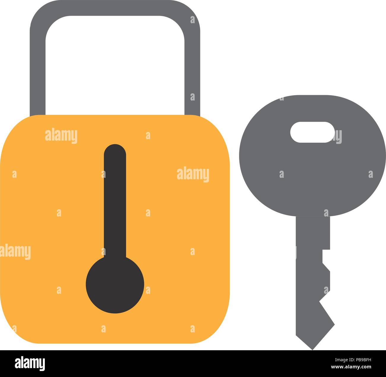 secure padlock and key vector illustration design Stock Vector Image ...
