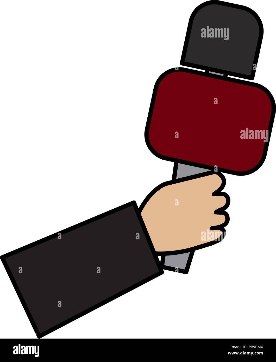 hand reporter with microphone vector illustration design Stock Vector ...