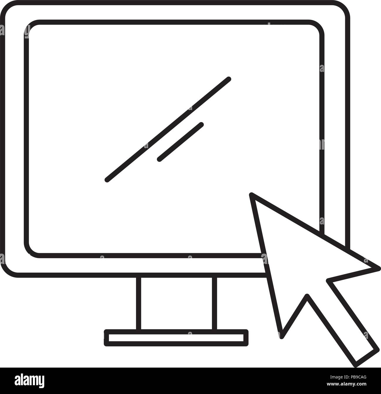computer display with arrow cursor vector illustration design Stock ...