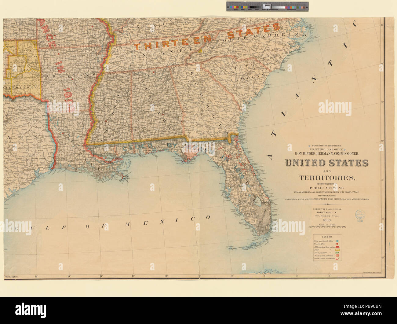 1791 United States and territories, showing the extent of public ...
