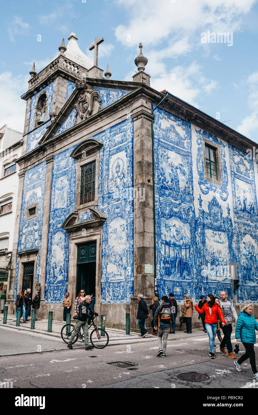 Portugal, Porto, 05 May 2018: The building of a church or cathedral ...