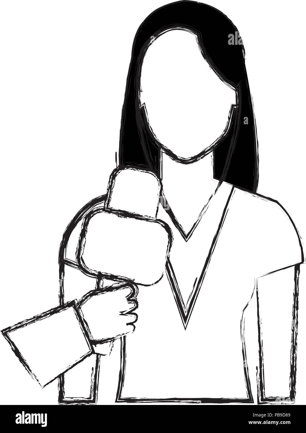 woman interviewed avatar character vector illustration design Stock ...