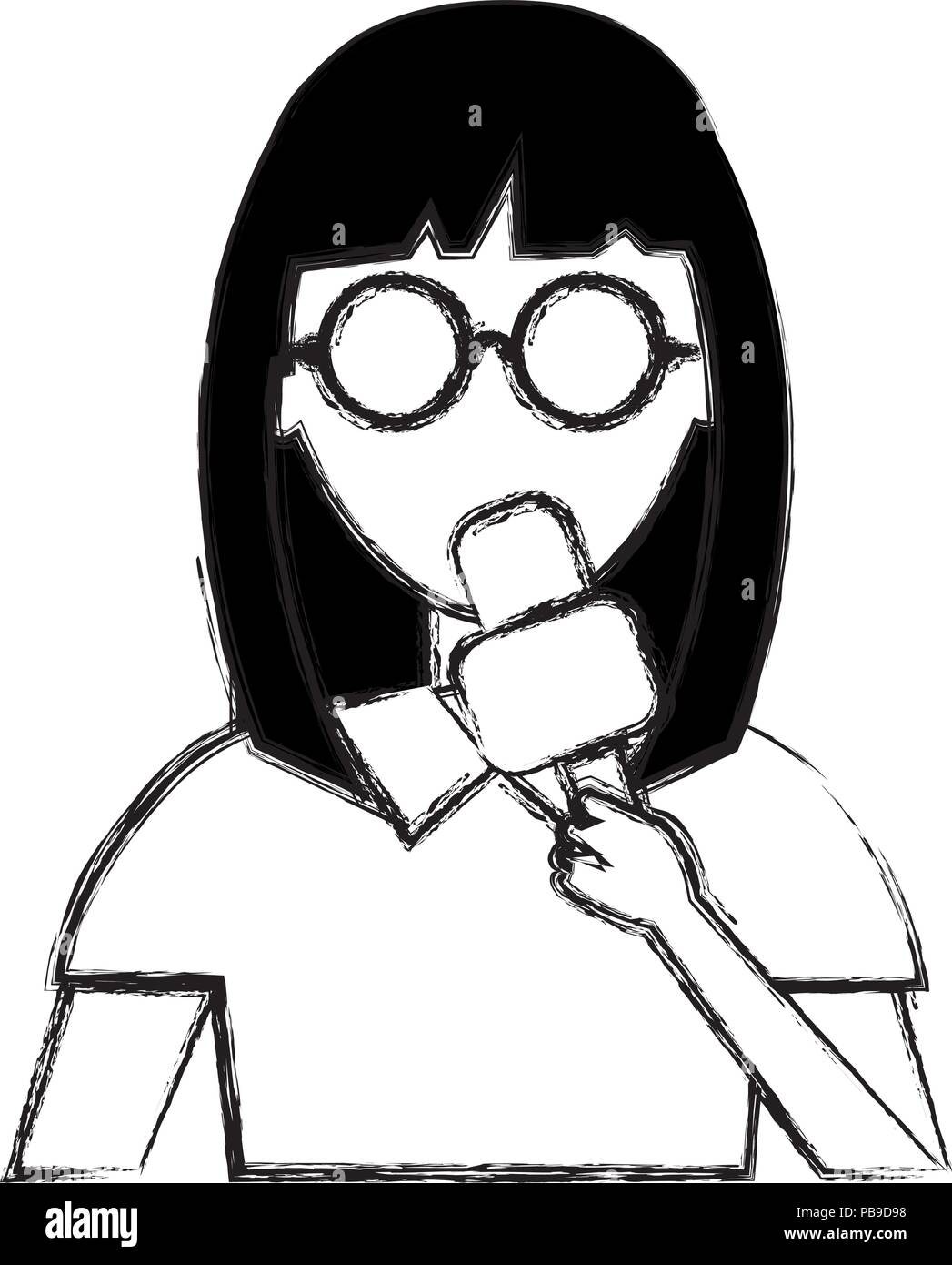 woman news reporter character vector illustration design Stock Vector ...