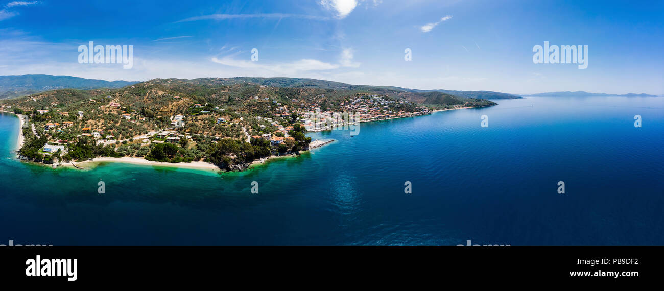 Townsmall Afissos, Volos region, Strait of Trikeri, Greek peninsula of ...