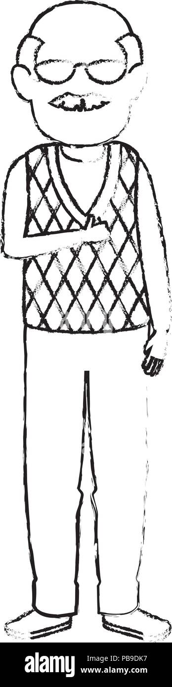 cute grandfather avatar character vector illustration design Stock ...