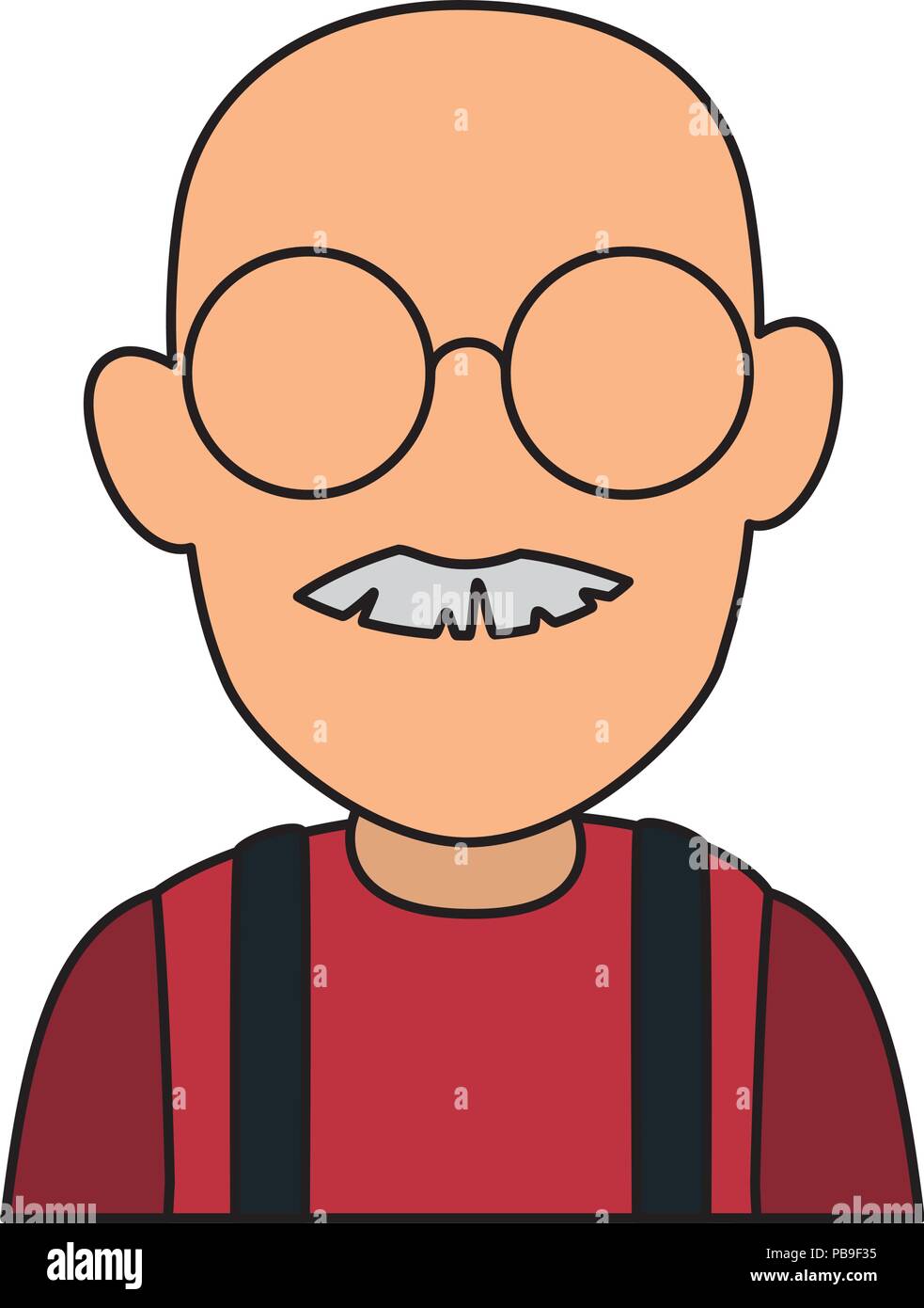 cute grandfather avatar character vector illustration design Stock ...