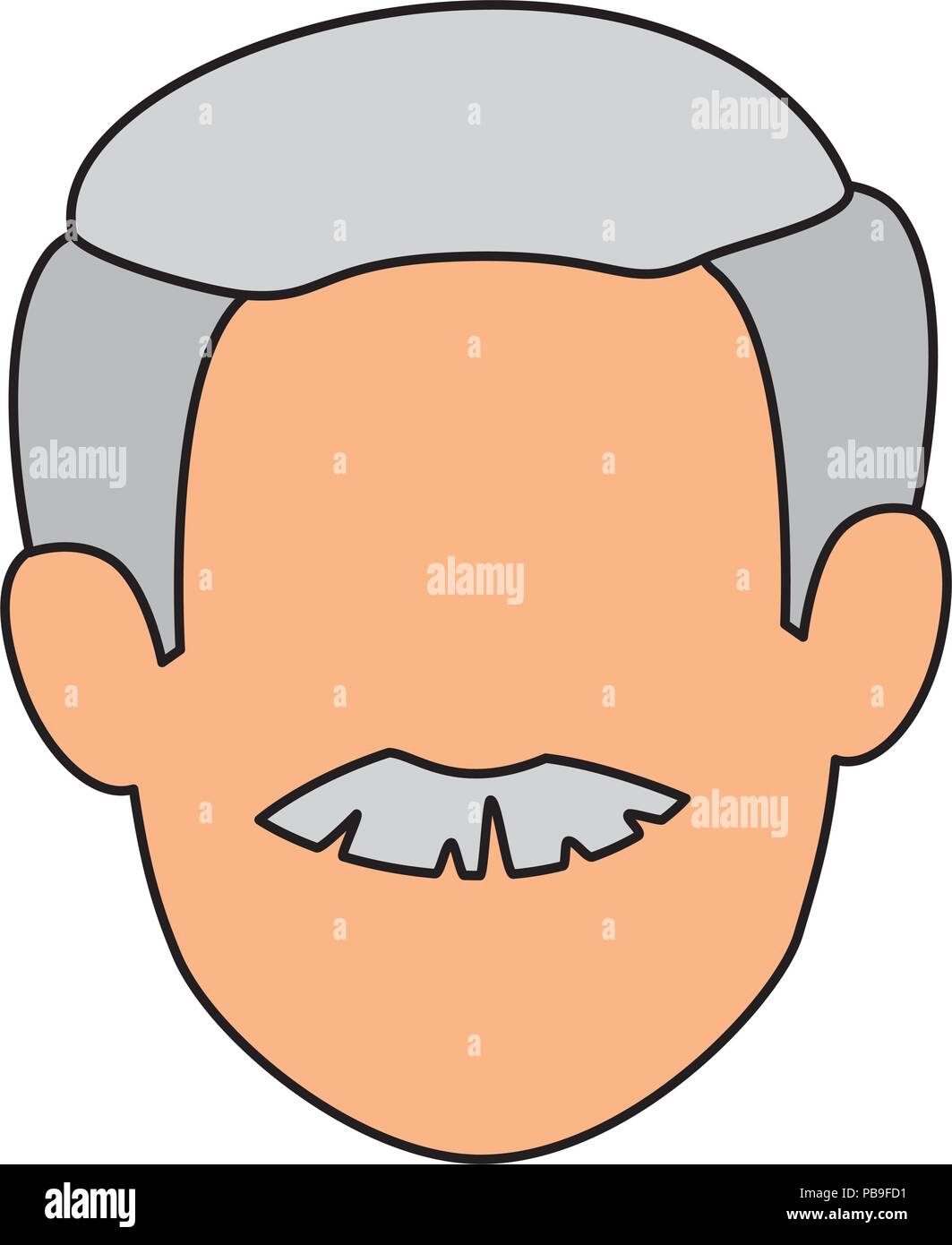 cute grandfather head avatar character vector illustration design Stock ...