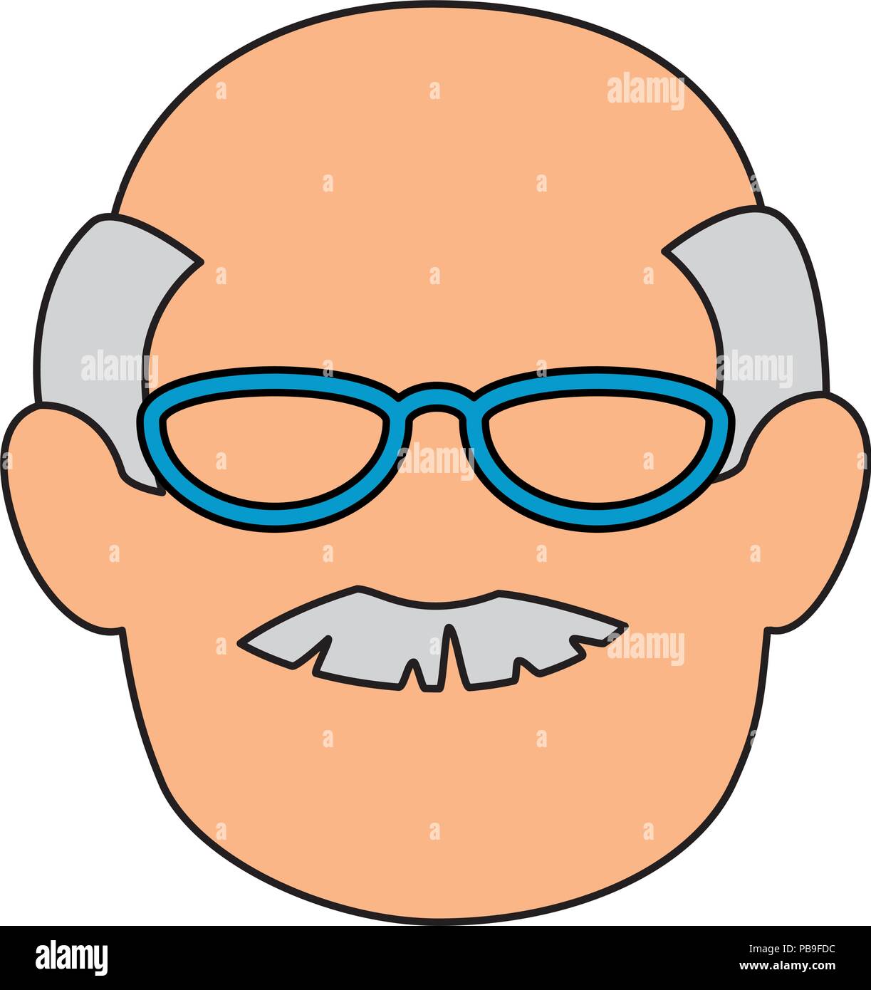 cute grandfather head avatar character vector illustration design Stock ...