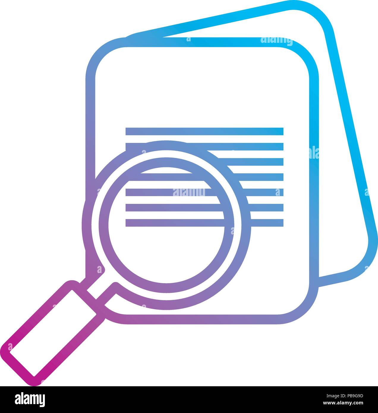 magnifying glass with documents vector illustration design Stock Vector ...
