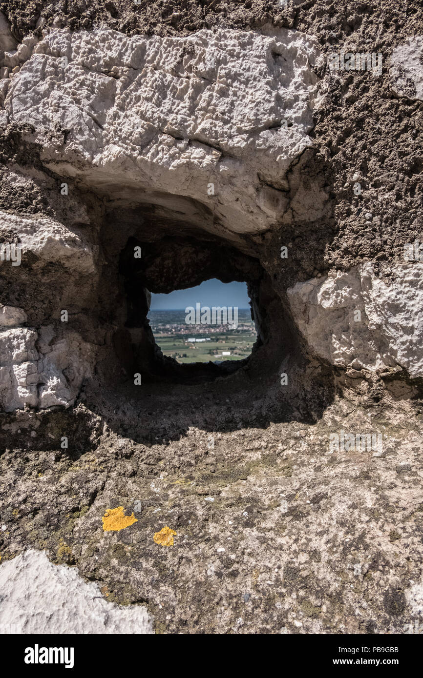 Background landscape from a square hole Stock Photo - Alamy